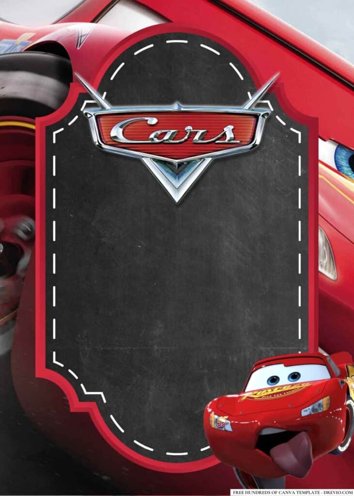 FREE Editable Lightning McQueen Birthday Invitations