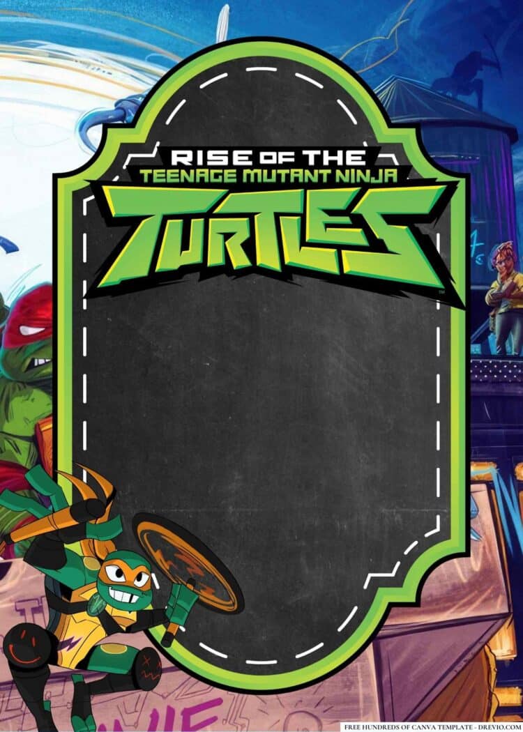 FREE Editable Ninja Turtle Birthday Invitations