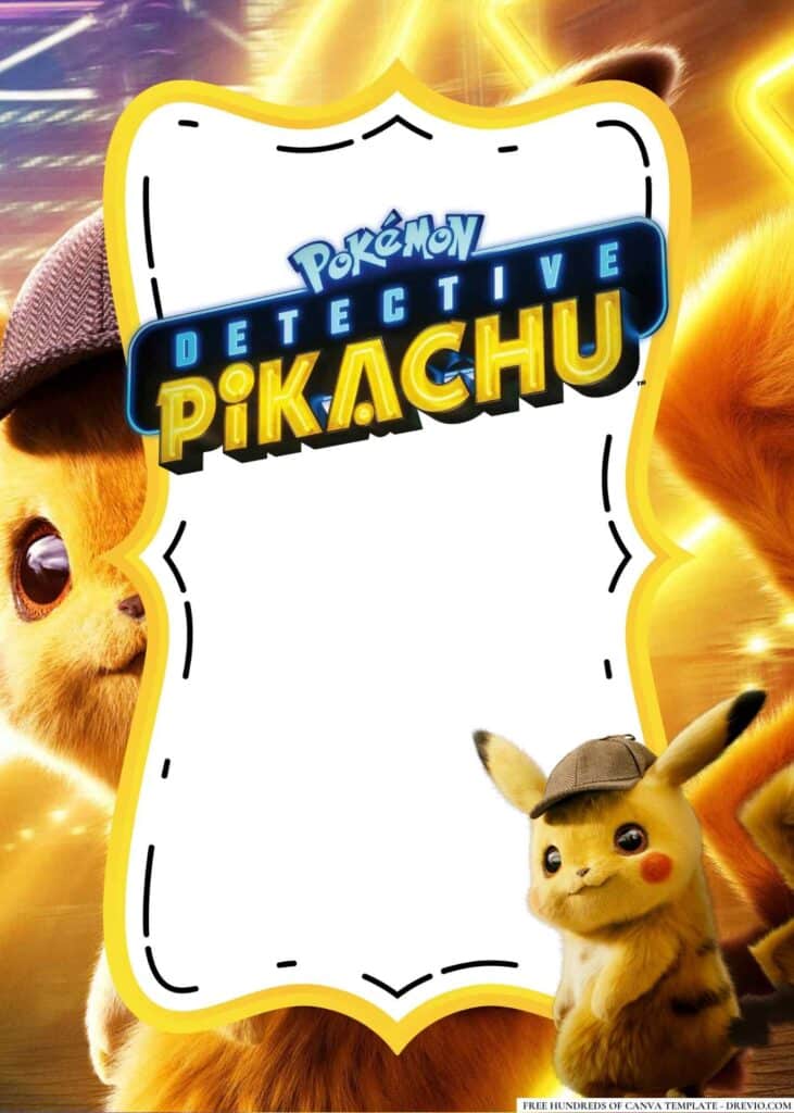 FREE Editable Pikachu Birthday Invitations