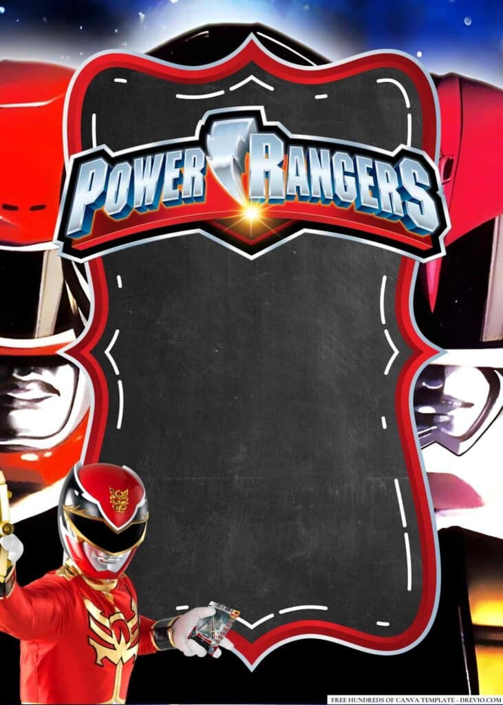 FREE Editable Power Rangers Birthday Invitations