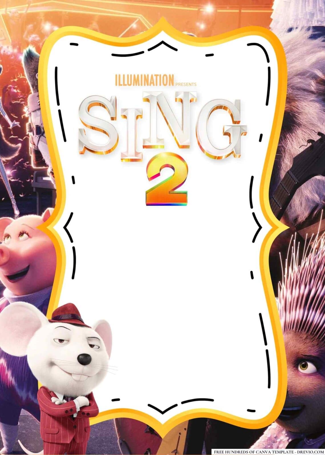 FREE Editable Sing 2 Birthday Invitations & Party Ideas