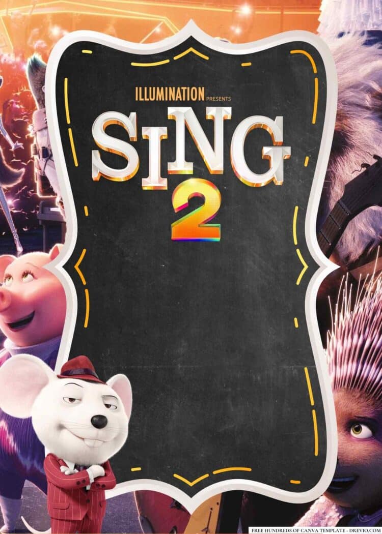 FREE Editable Sing 2 Birthday Invitations & Party Ideas