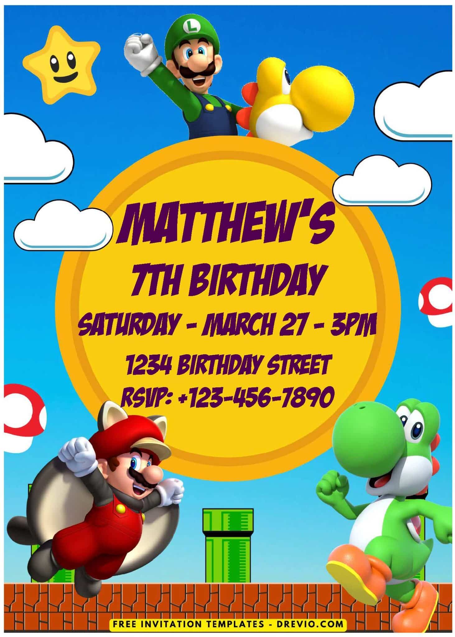 Super Mario Invitation Template Guide: Free Designs For Your Party!