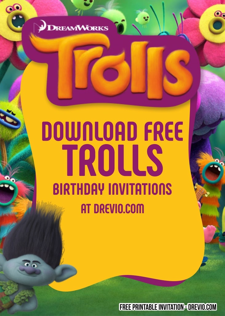 Throwing Trolls Birthday Bash with FREE Invitations