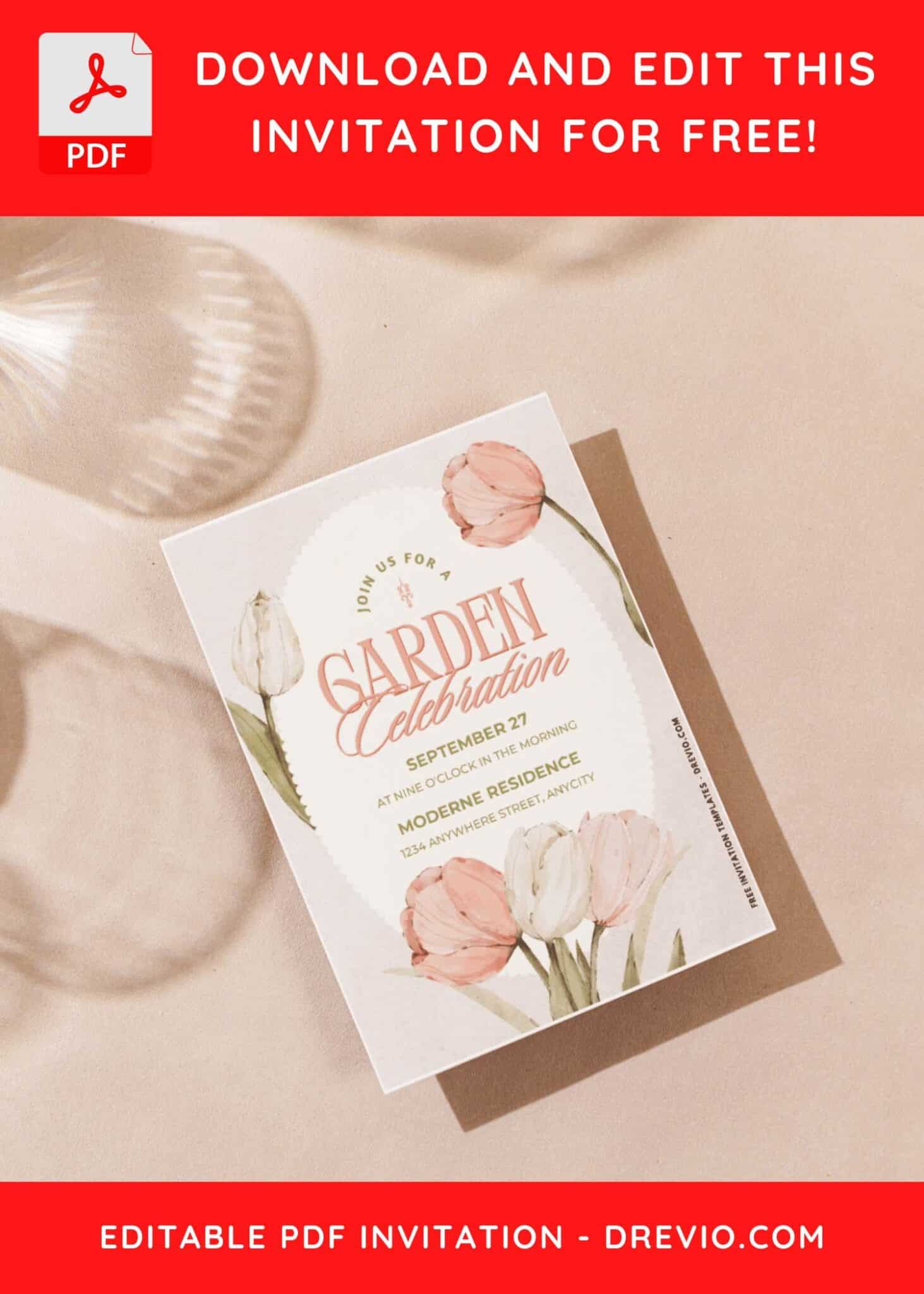 (Easily Edit PDF Invitation) Gorgeous Garden Celebration Invitation