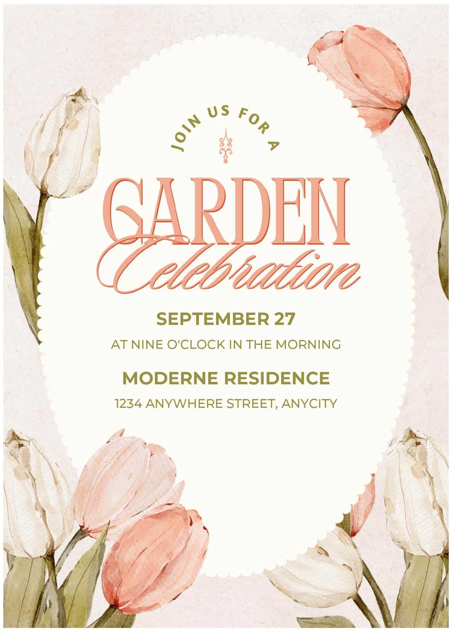 (Easily Edit PDF Invitation) Gorgeous Garden Celebration Invitation