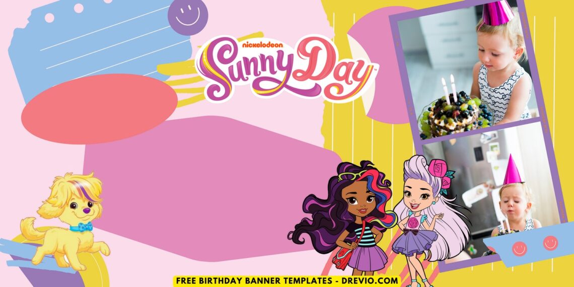 (Free Canva Template) Lovely Sunny Day Birthday Banner Templates