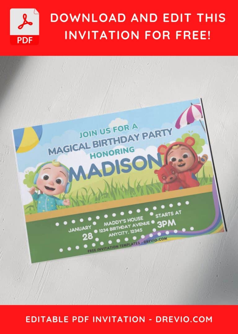 (Free PDF Invitation) JJ And Friends Cocomelon Birthday Invitation