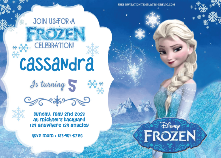 ( FREE Editable PDF ) Stunning Winter Frozen Birthday Invitation Templates