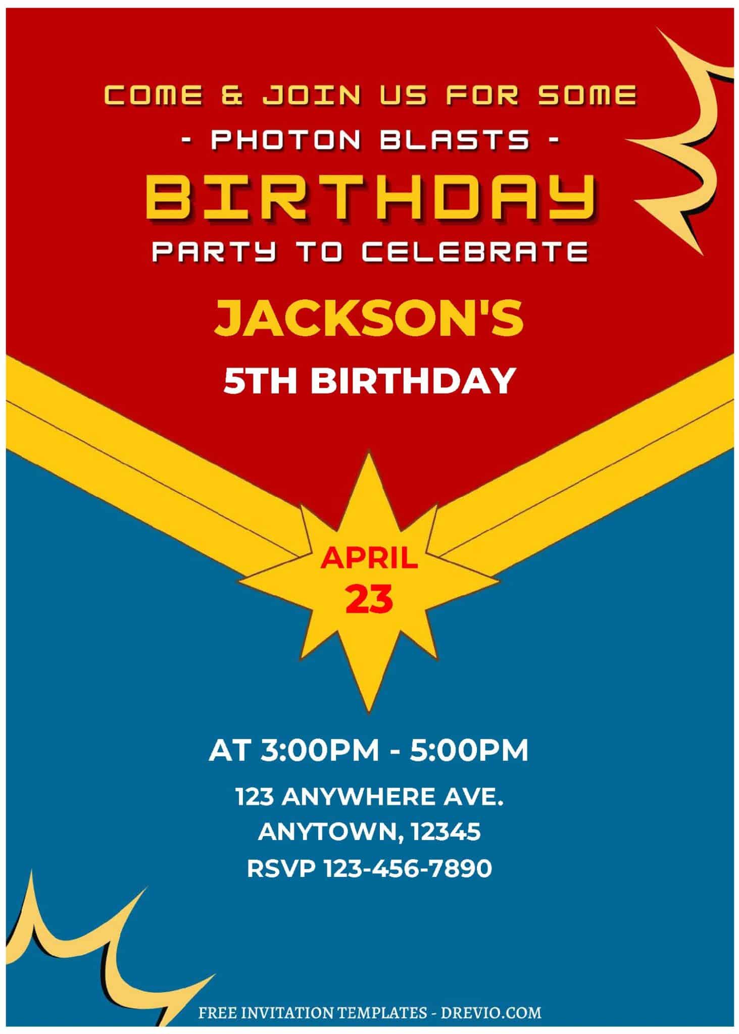 10 Marvel Themed Birthday Invitation Cards