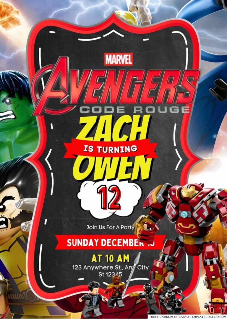 10 Marvel Themed Birthday Invitation Cards