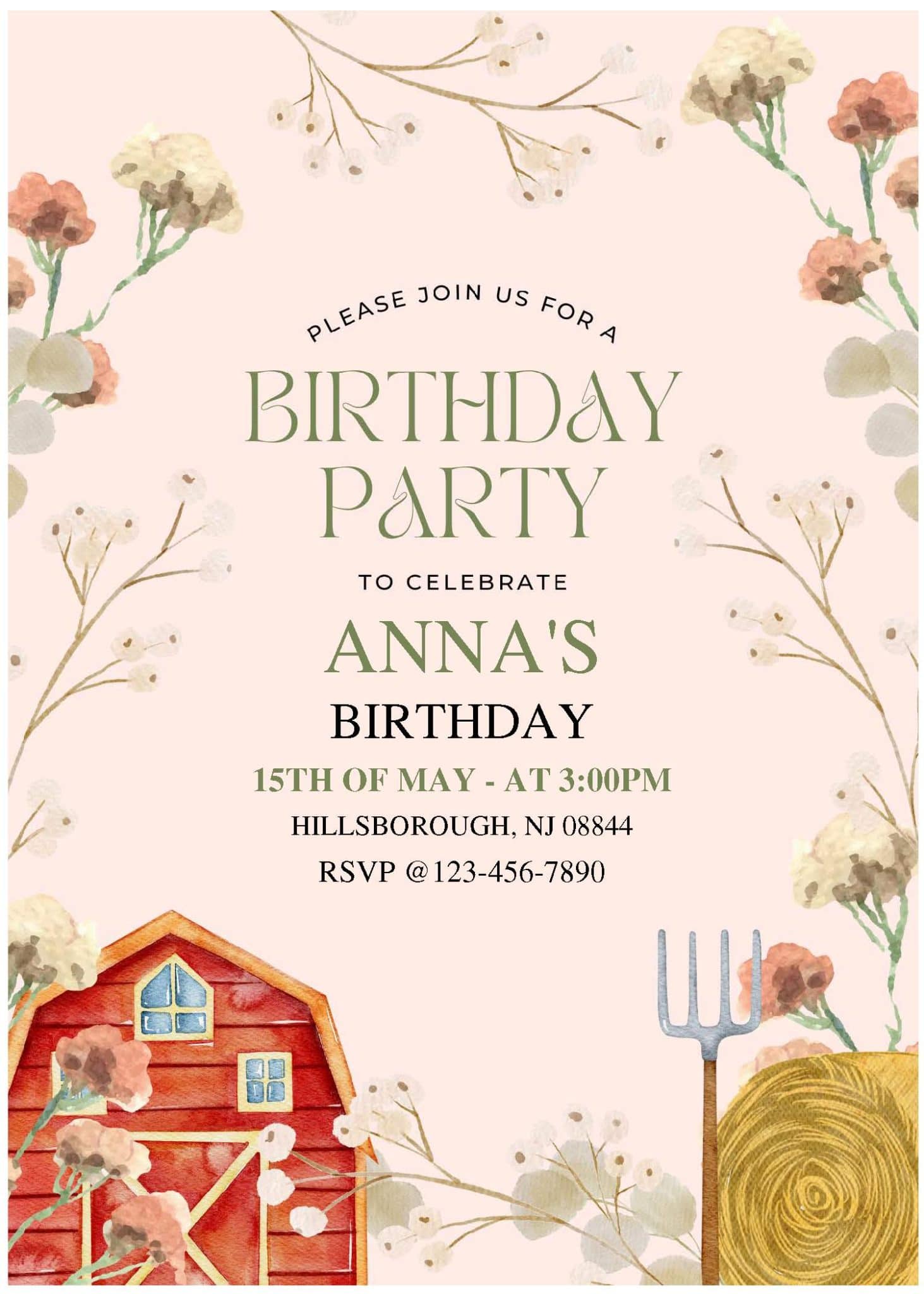 10 Most Fun Farm Custom Birthday Invitations for Kids' Party