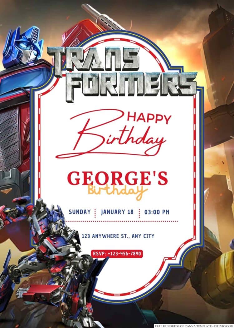 10 Super Cool Transformer Birthday Invitations
