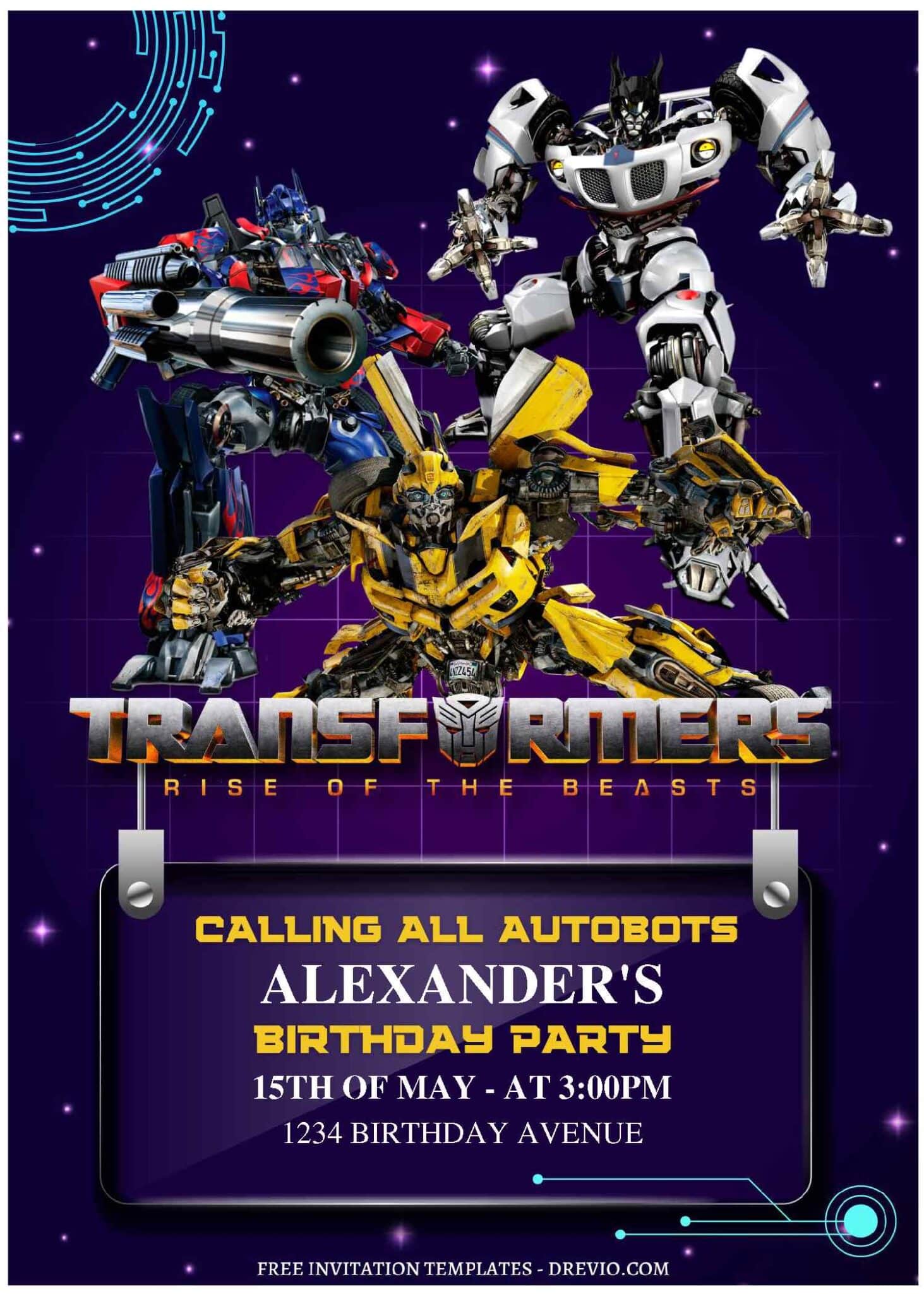 10 Super Cool Transformer Birthday Invitations