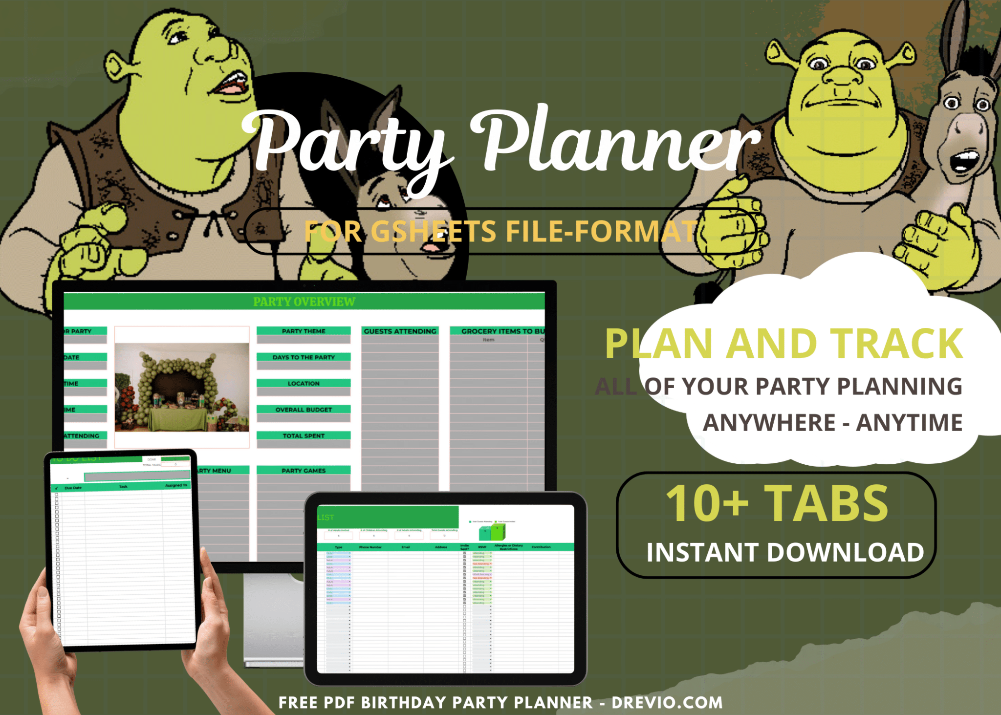Shrek Birthday Party Planner