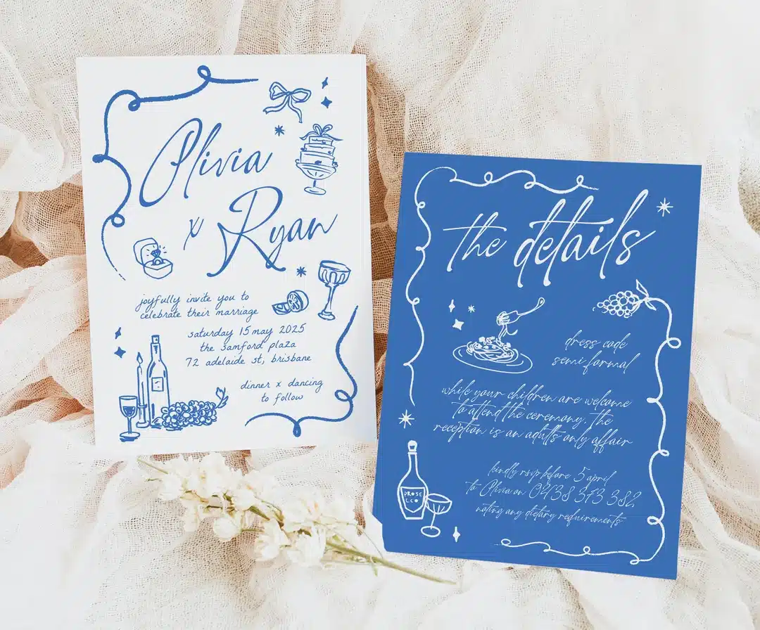 Celebrate Love with Hand Drawn Wedding Invitations