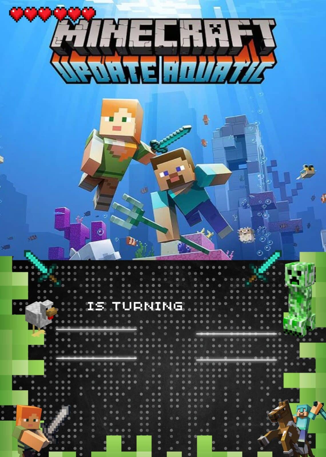 FREE Editable Canva - 7+ World of Minecraft Birthday Invitation Templates