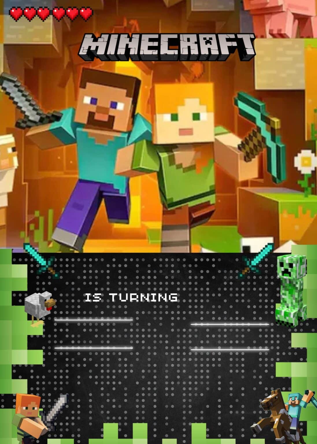 FREE Editable Canva - 7+ World of Minecraft Birthday Invitation Templates