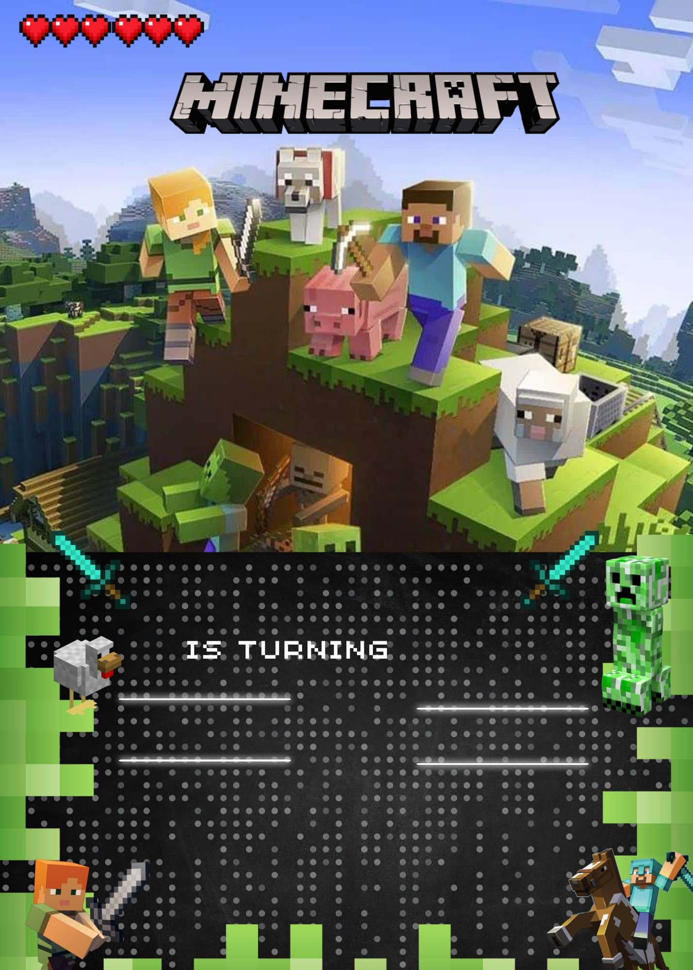 FREE Editable Canva - 7+ World of Minecraft Birthday Invitation Templates