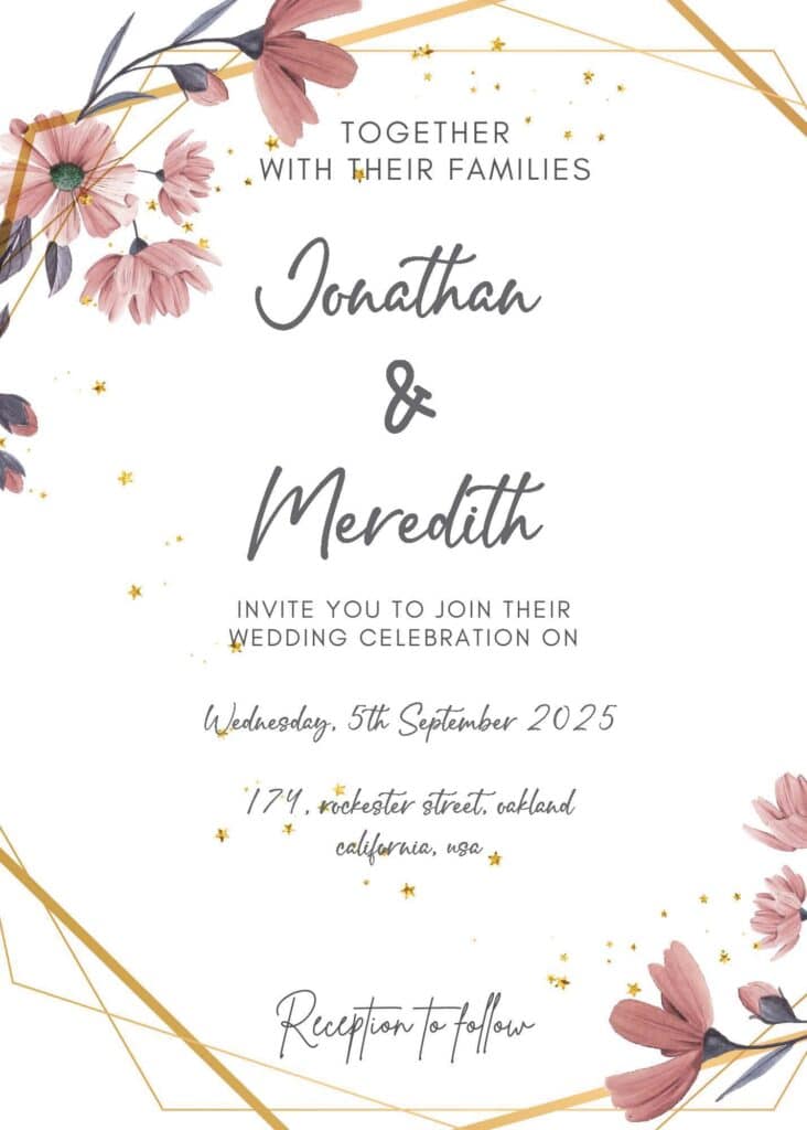 FREE Editable PDF - Set of Spring Floral Wedding Invitation Templates