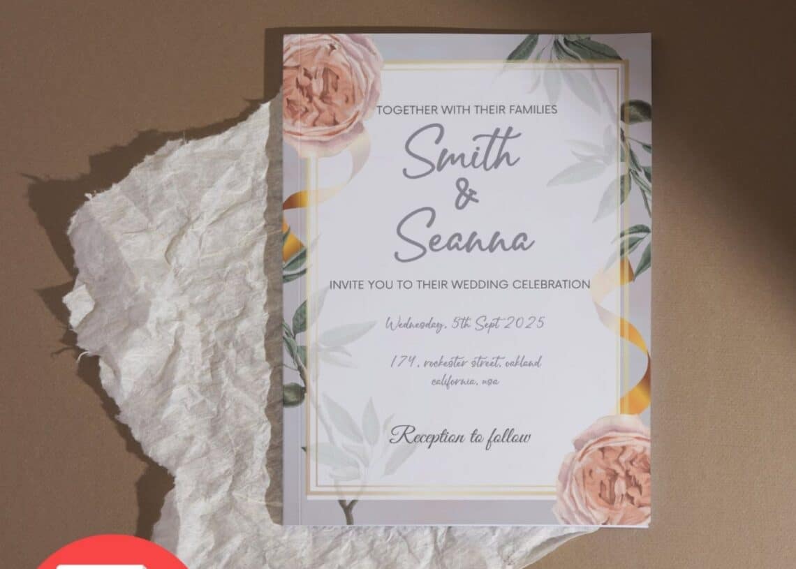 (FREE PRINTABLE) – French Blue Tile Wedding Invitation Templates