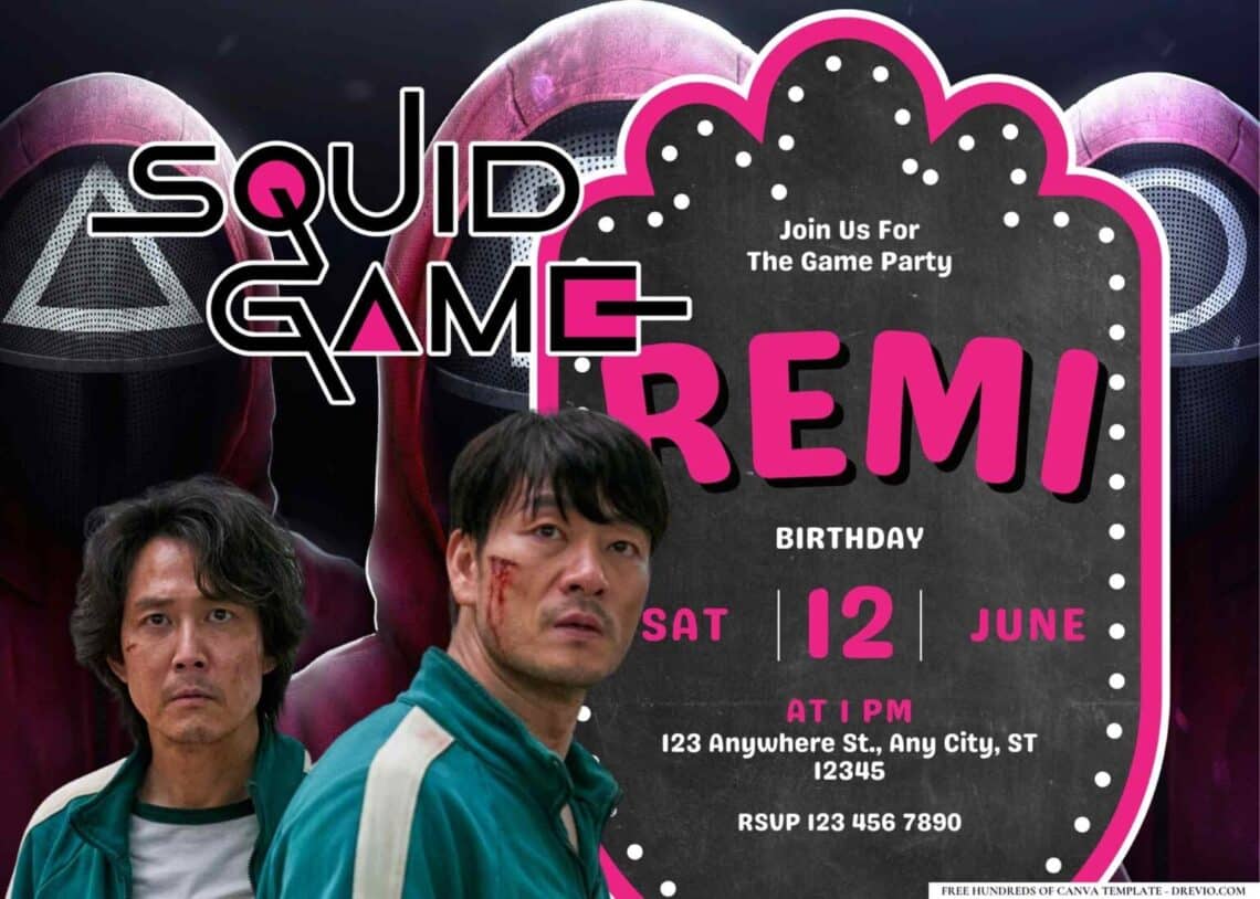 Create Squid Game Party Invitations with No Design Skills