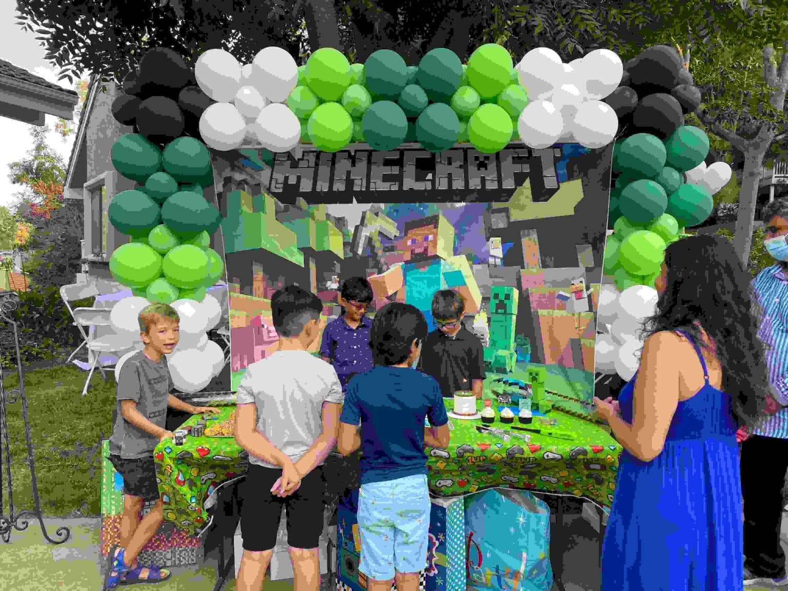 (Free Canva Template) Minecraft Gamer Sleepover Birthday Party Kits