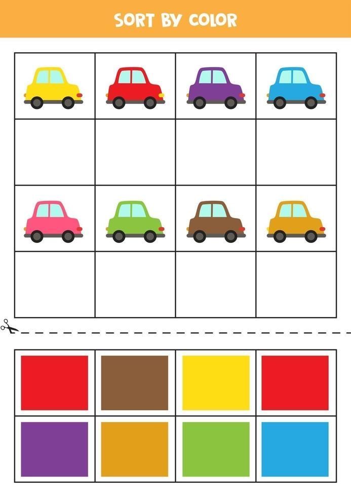 Color & Cut Matching Game Printables for Kids