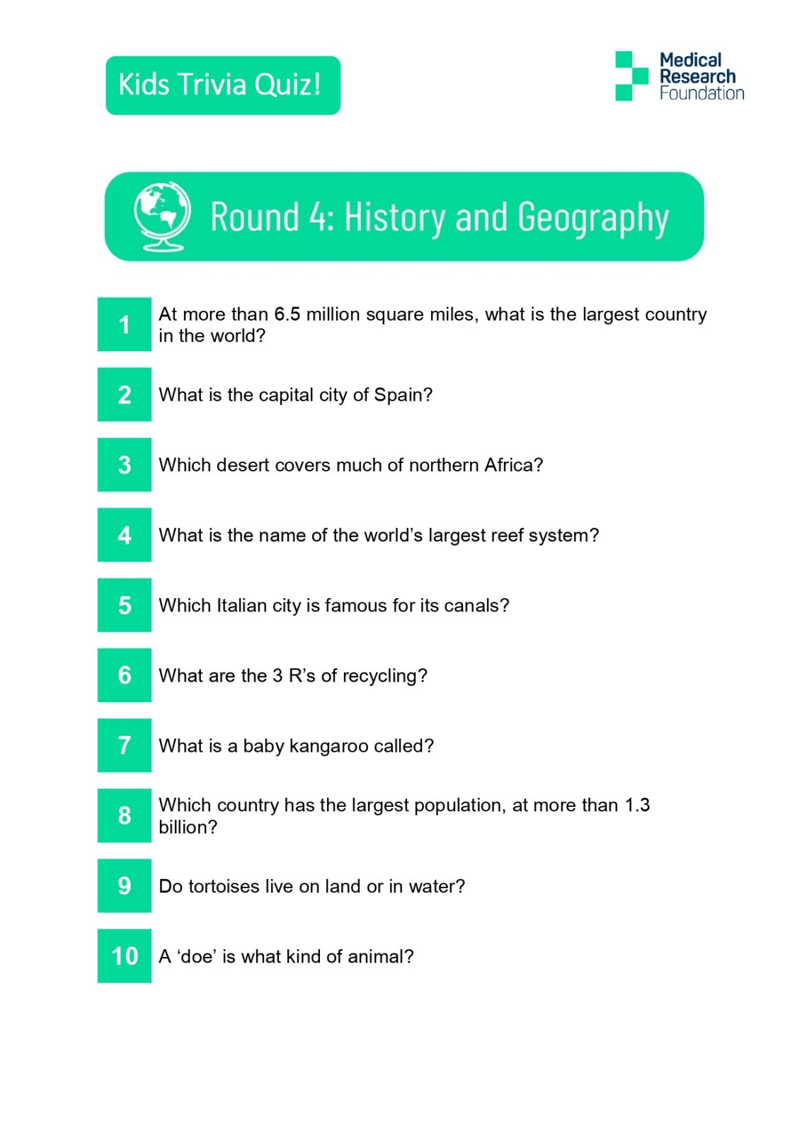 Make Your Own Trivia Cards (Printable Template)