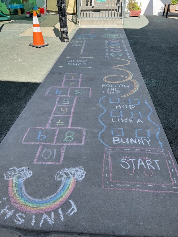 Spelling with Sidewalk Chalk for Kids