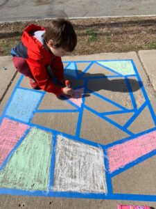 Spelling with Sidewalk Chalk for Kids