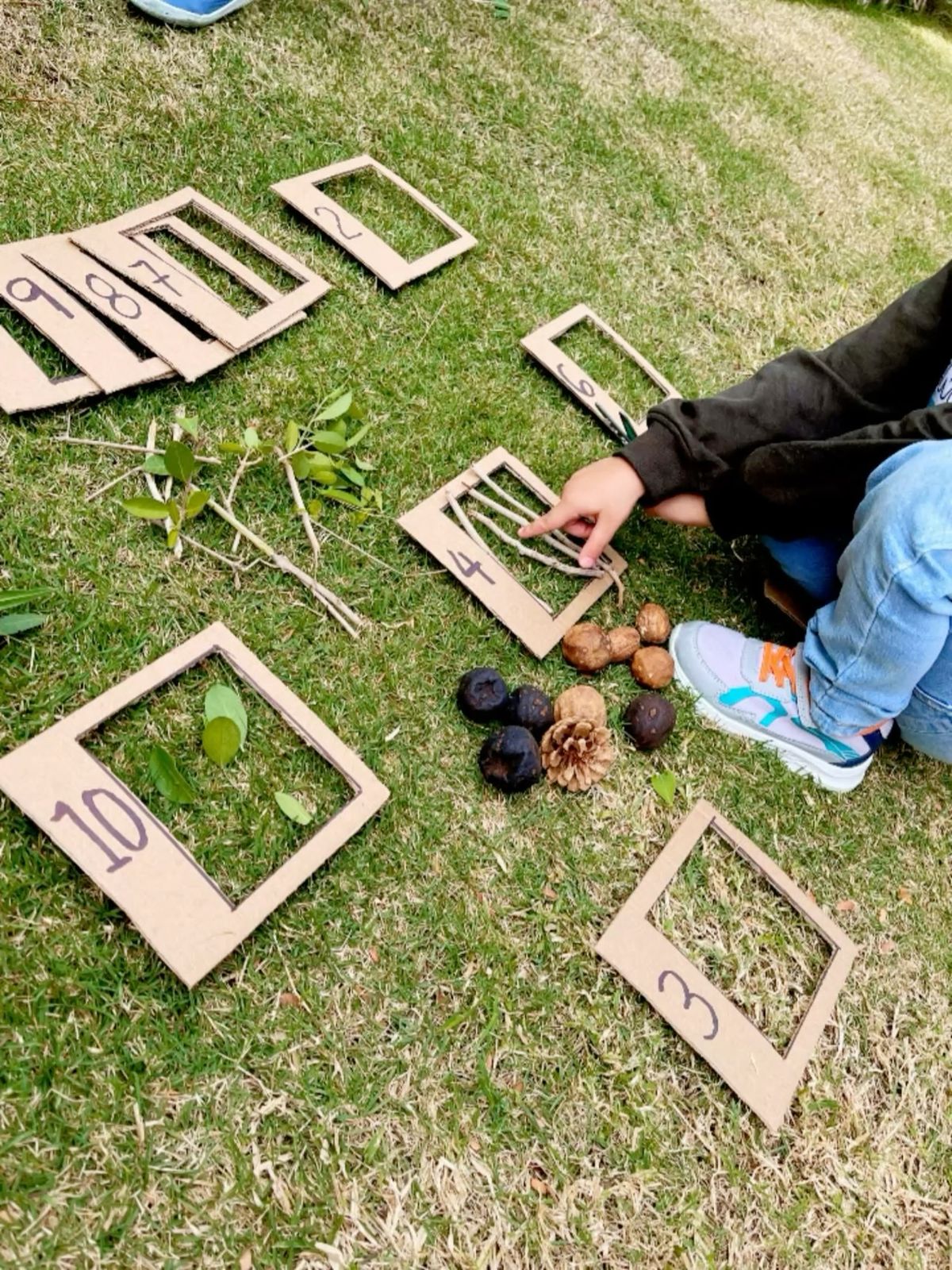 Backyard Math Hunt For Kids in Summer