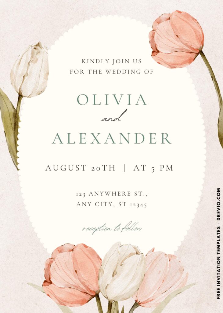 Free Tulip Invitation Templates (Editable Canva)