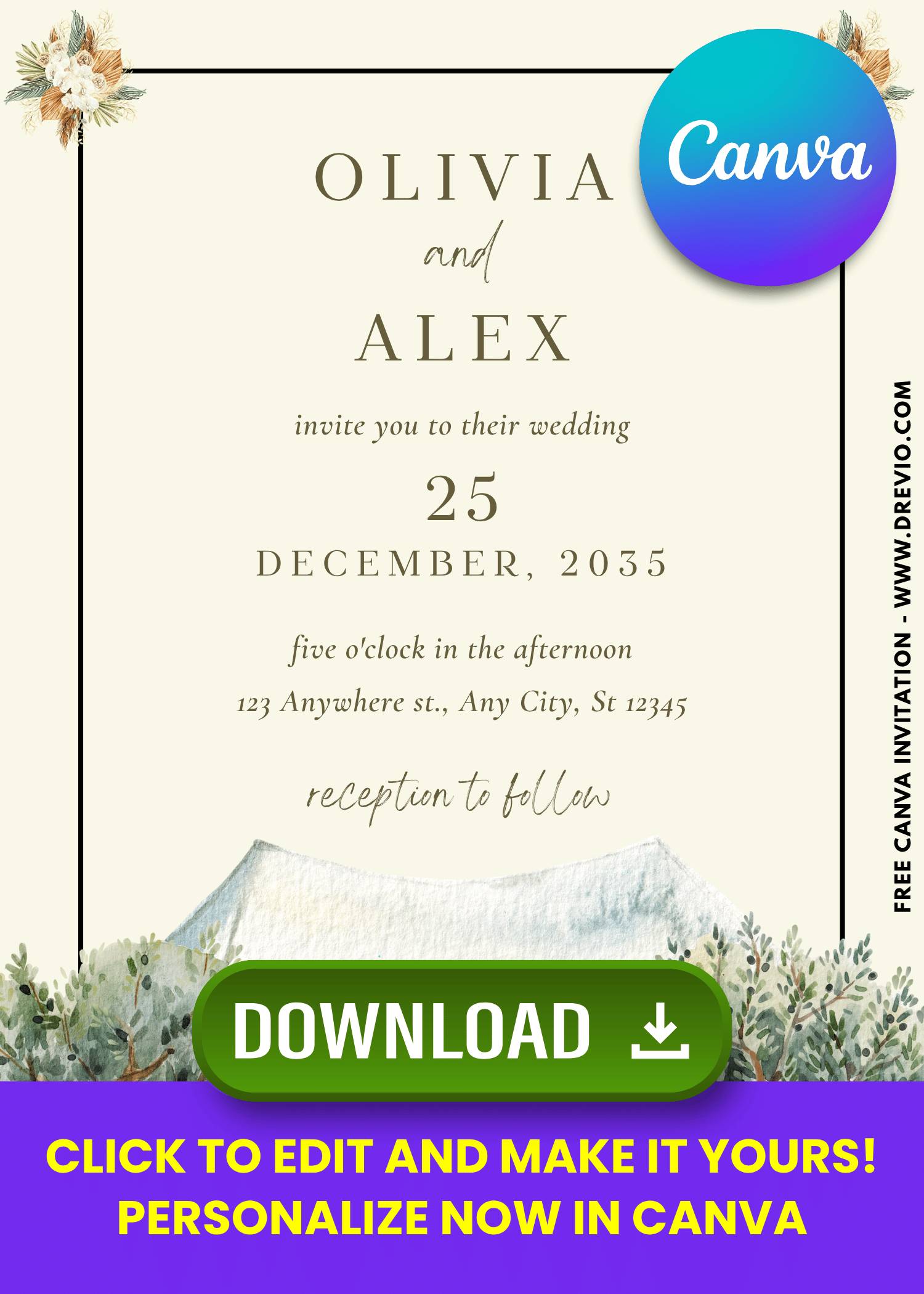 Canva Wedding Invitation Templates • Drevio