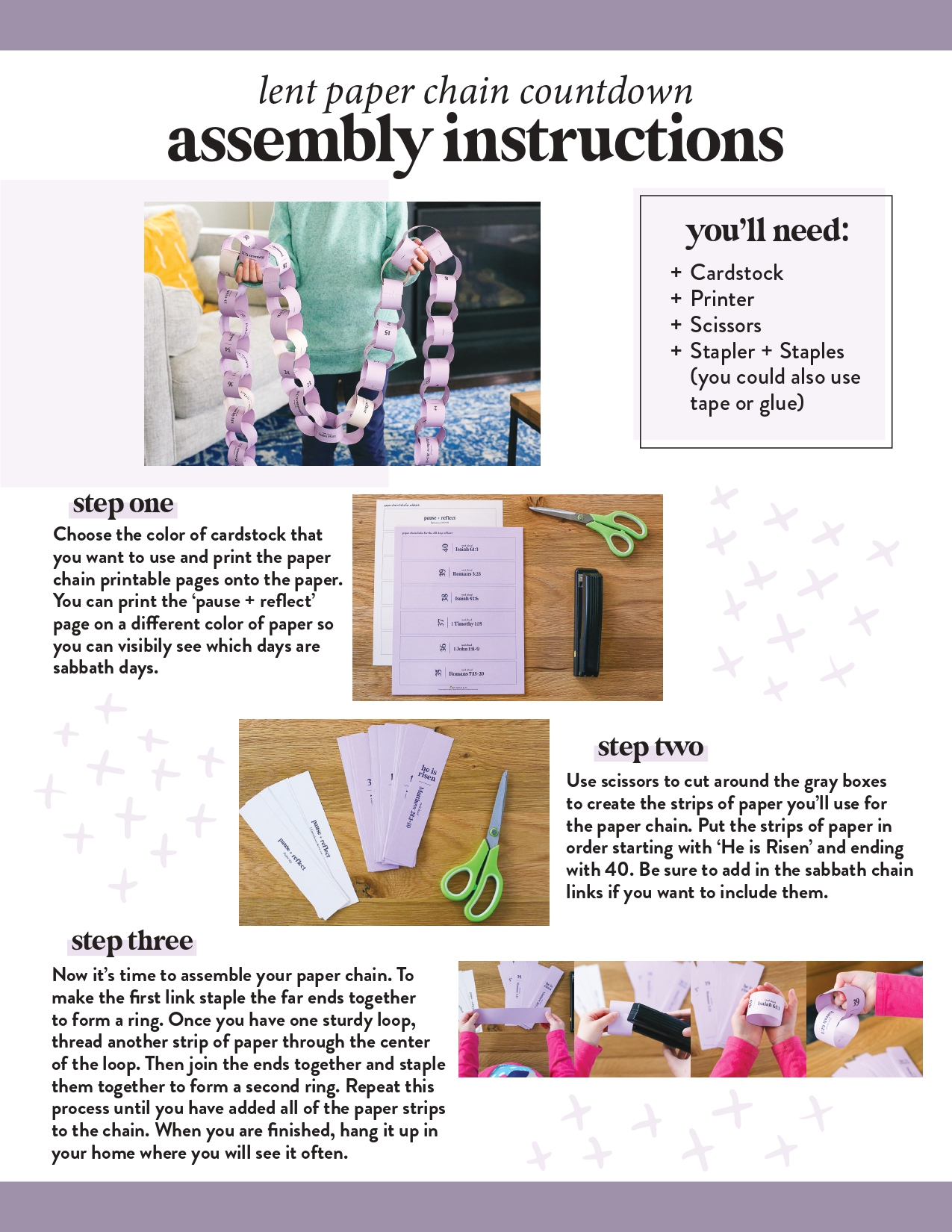 Printable Paper Chain Countdown to Back to School