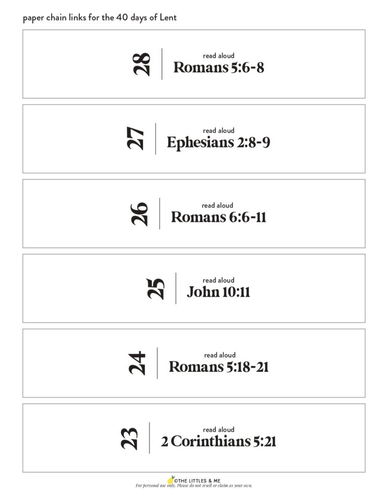 Printable Paper Chain Countdown to Back to School