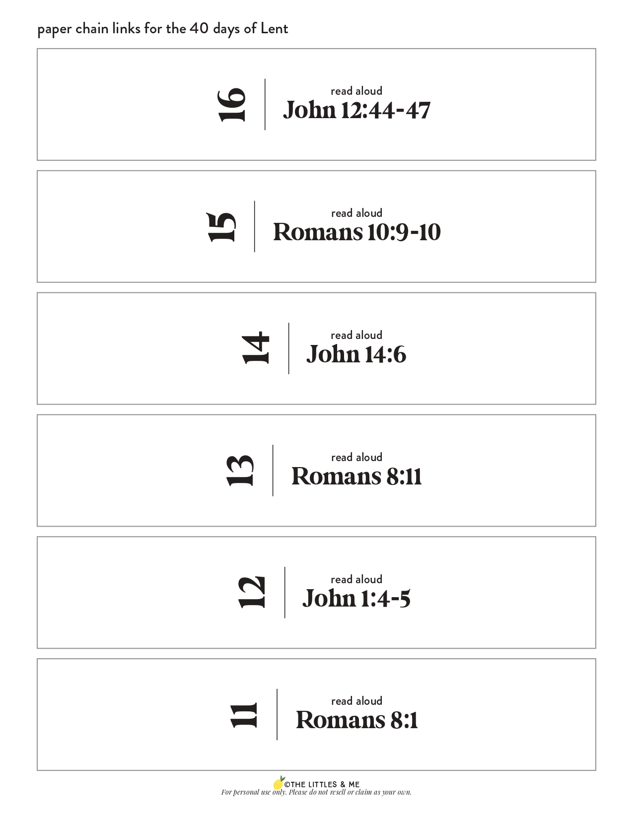 Printable Paper Chain Countdown to Back to School