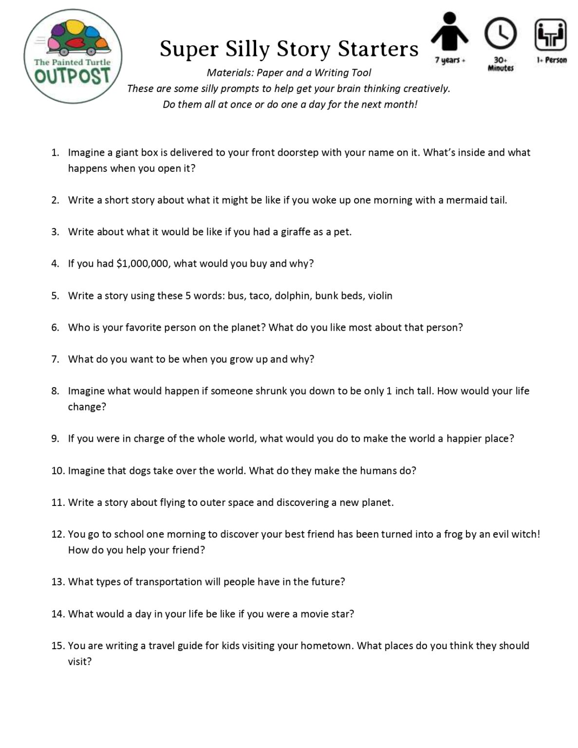 Story Starters to Boost Writing Creativity (FREE Printable)