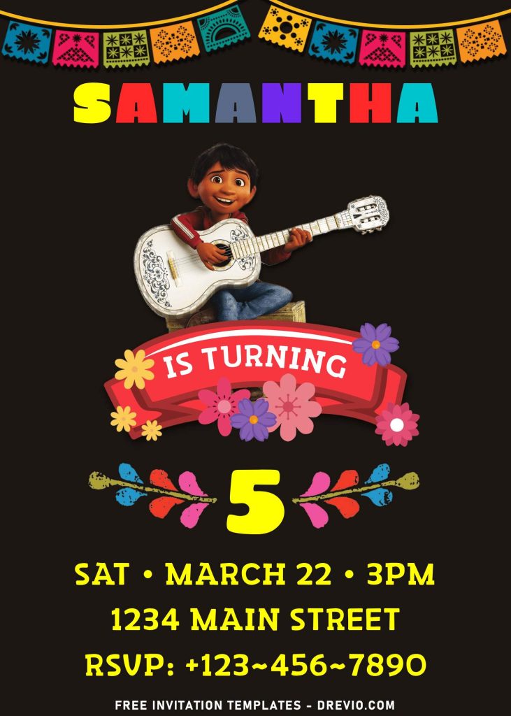 Free Disney Coco Birthday Invitations