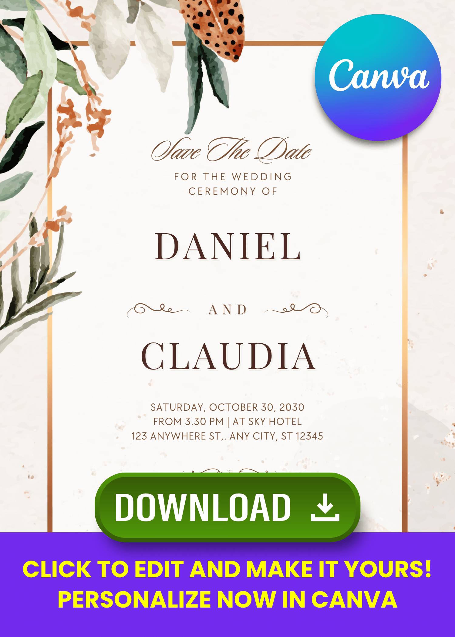 FREE Boho Chic Wedding Invitations