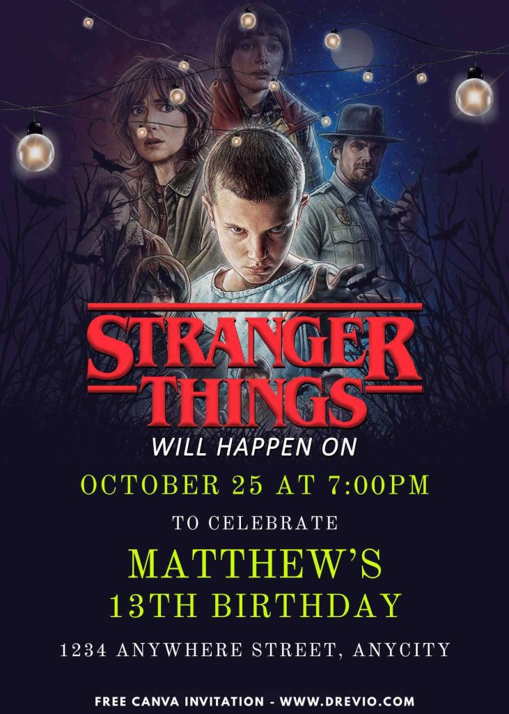 FREE Stranger Things Birthday Invitations