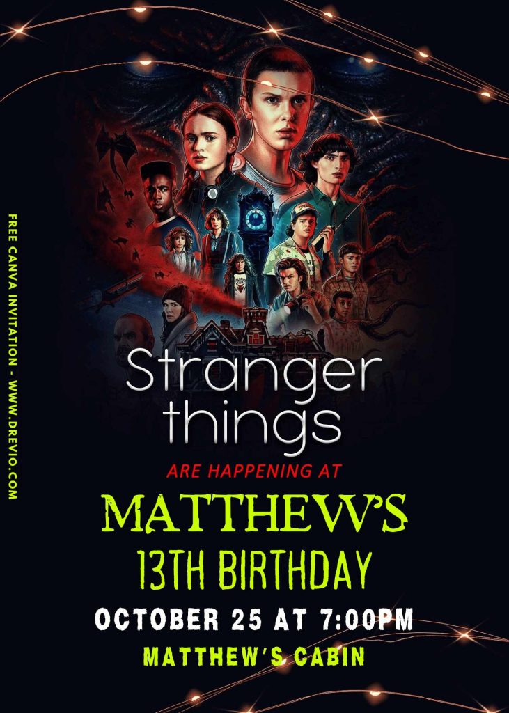 FREE Stranger Things Birthday Invitations