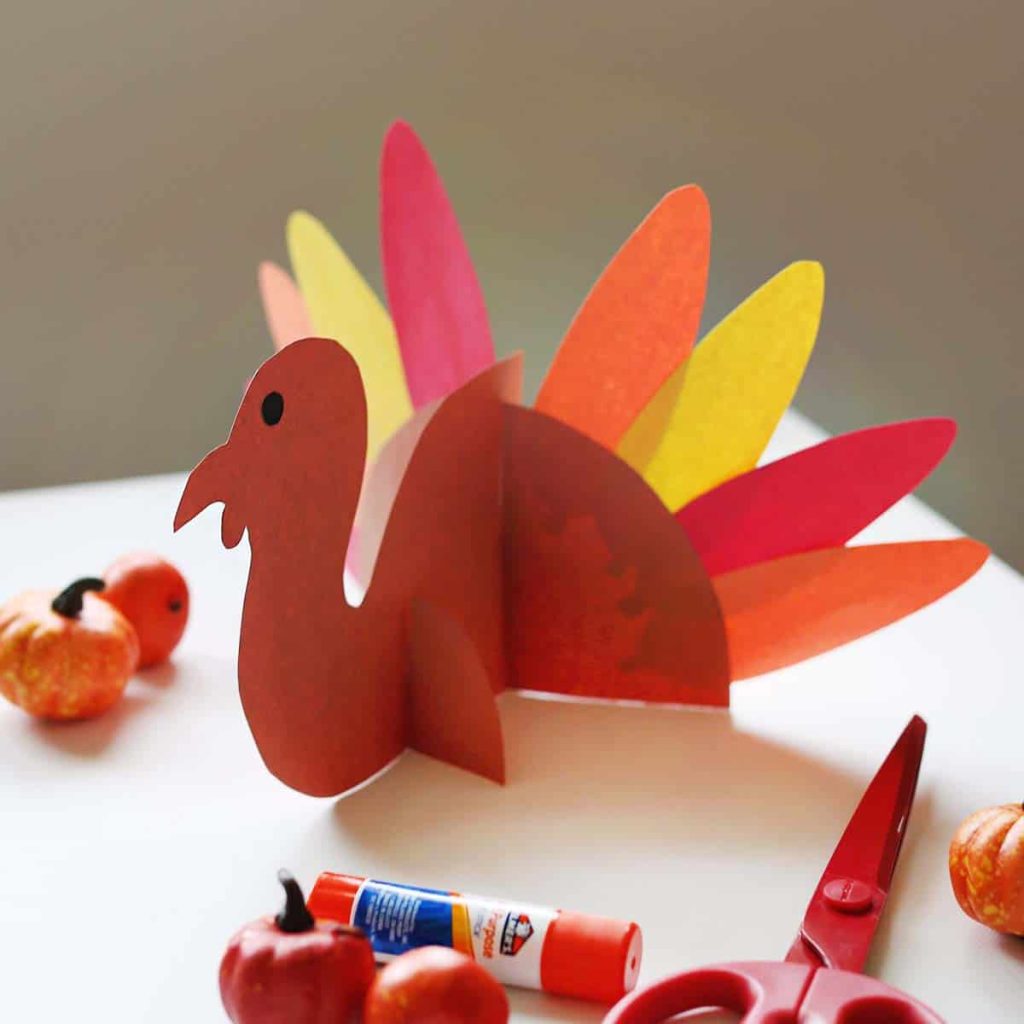Build-a-Turkey Cut and Paste Craft (FREE Printable)