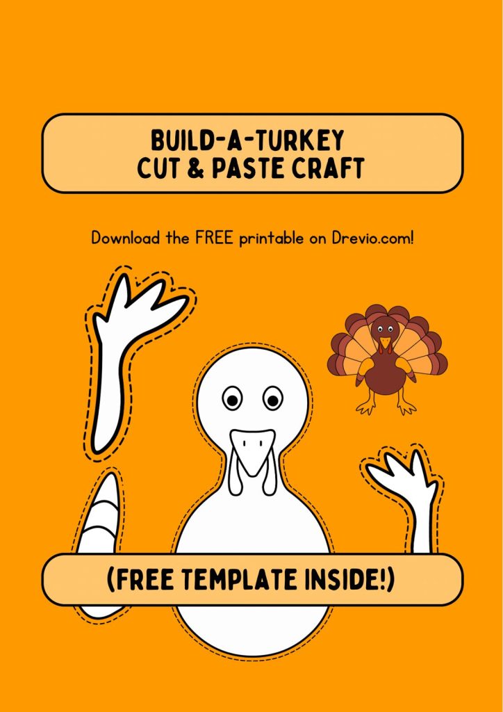 Build-a-Turkey Cut and Paste Craft (FREE Printable)
