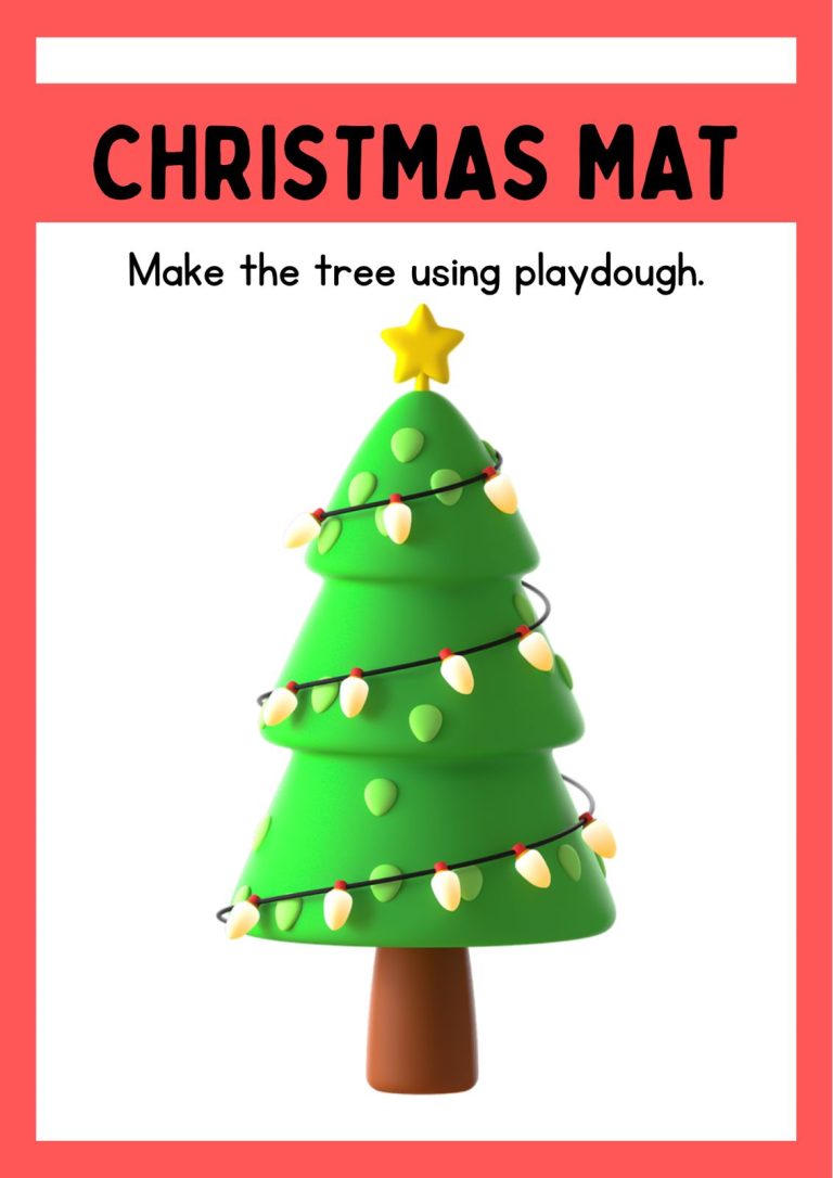 Christmas Playdough Mat Worksheets (FREE Printable)