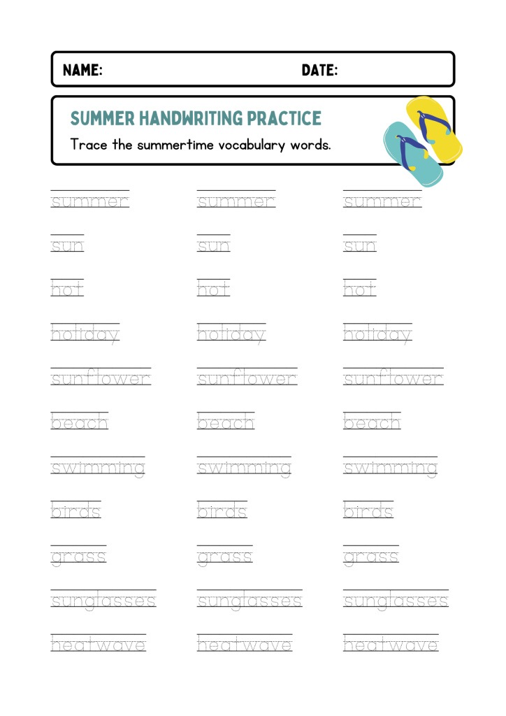 Days of the Week Handwriting Practice (Free Printables)