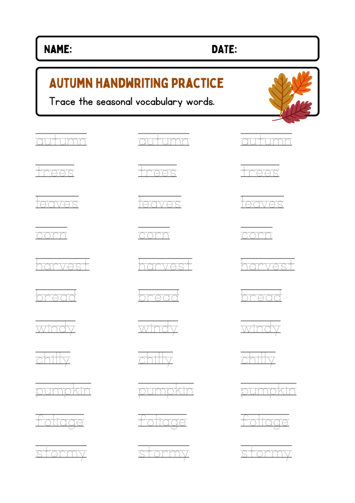 Days of the Week Handwriting Practice (Free Printables)