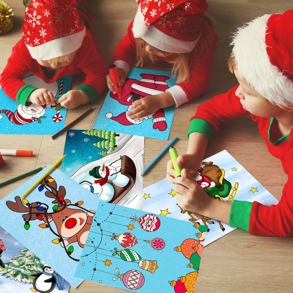 FREE Printable Christmas Color & Count Worksheets (1–10)