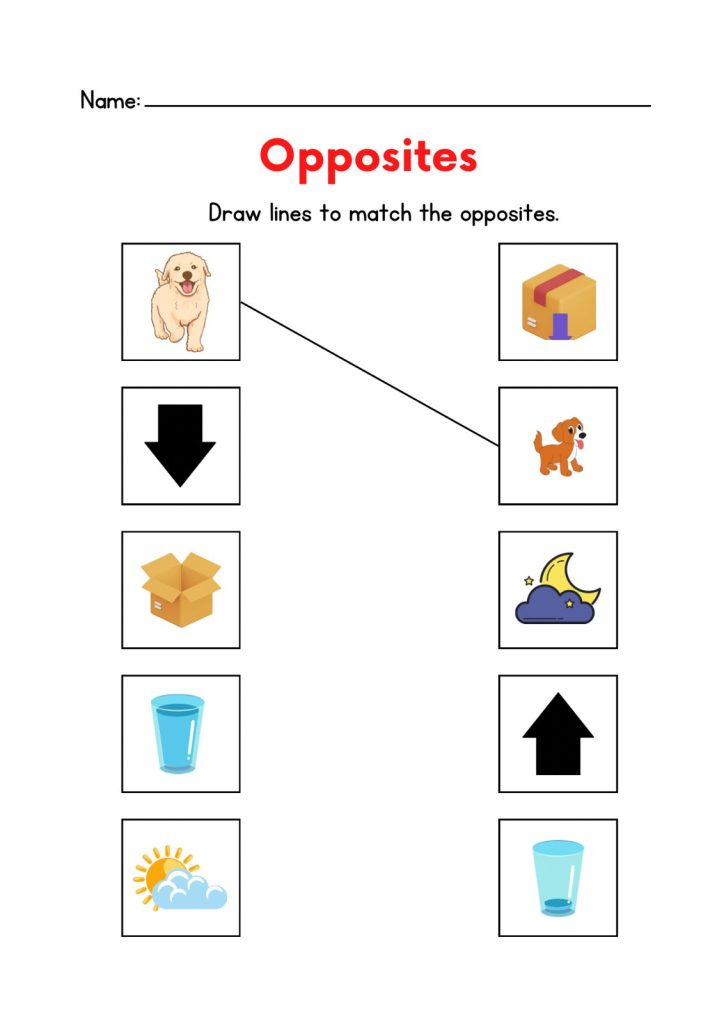 Fall Opposites Matching for Kids (FREE Printable)