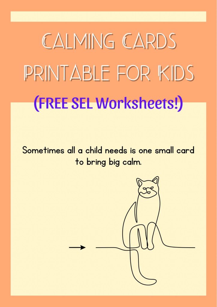 Free Calming Cards SEL Worksheets for Kids